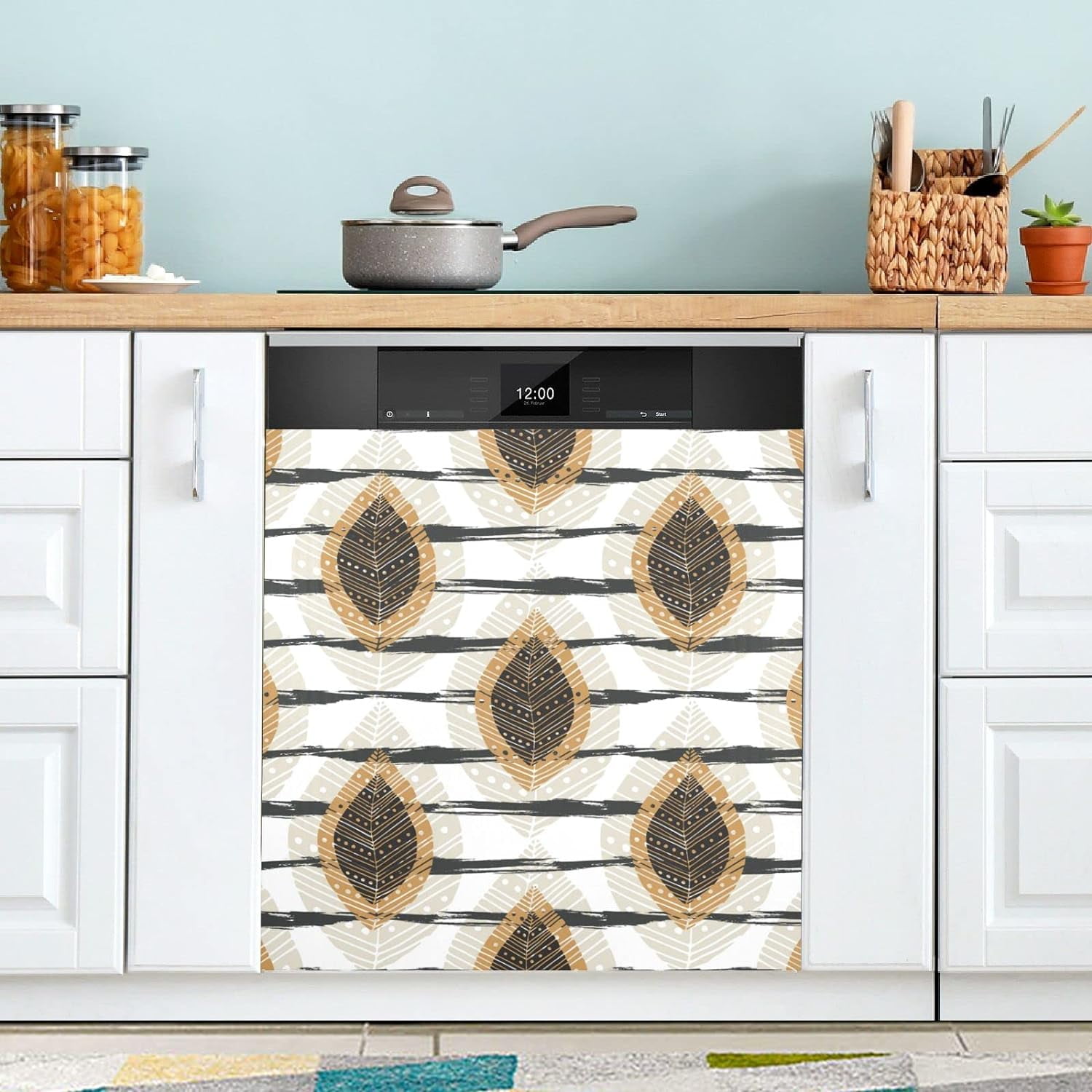 Front Dishwasher Magnet Sticker Cover Decorative Appliances Stickers ...