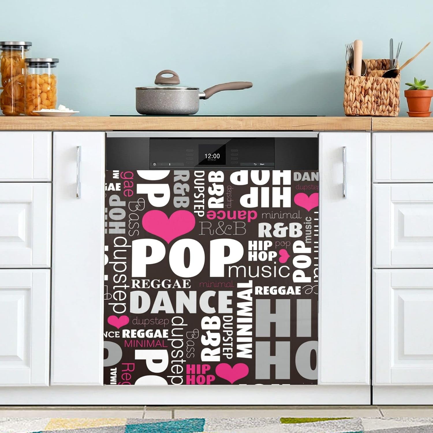 Front Dishwasher Magnet Sticker Cover Decorative Appliances Stickers ...