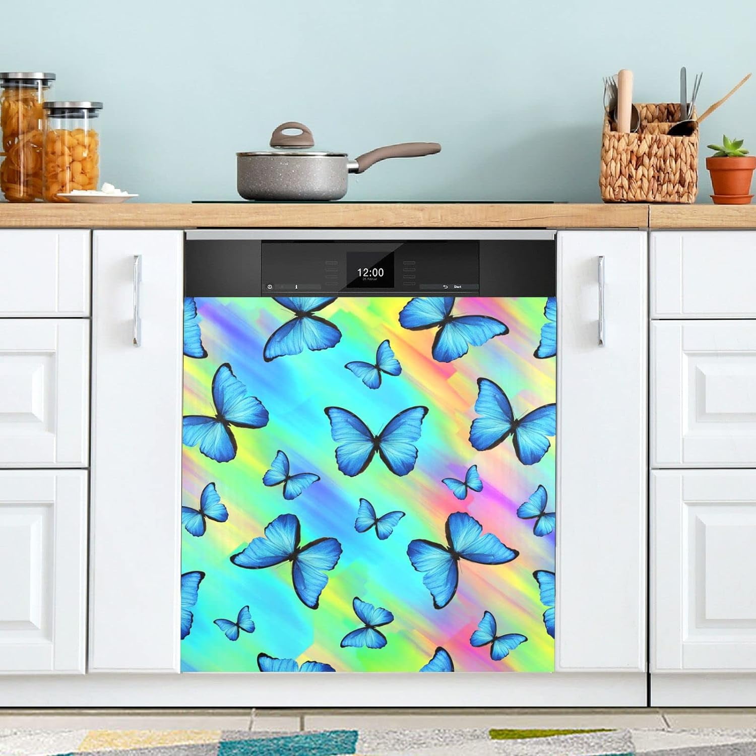 Front Dishwasher Magnet Sticker Cover Decorative Appliances Stickers ...