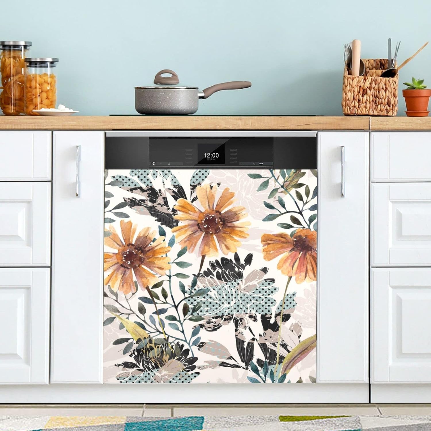 Front Dishwasher Magnet Sticker Cover Decorative Appliances Stickers ...