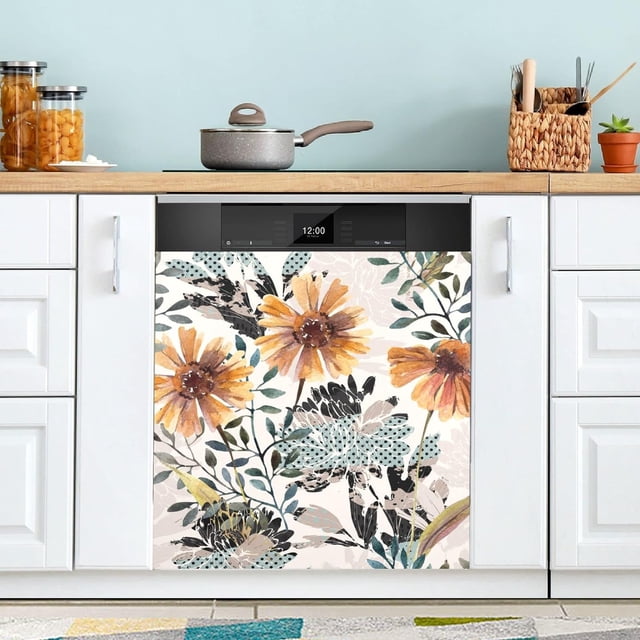Front Dishwasher Magnet Sticker Cover Decorative Appliances Stickers ...