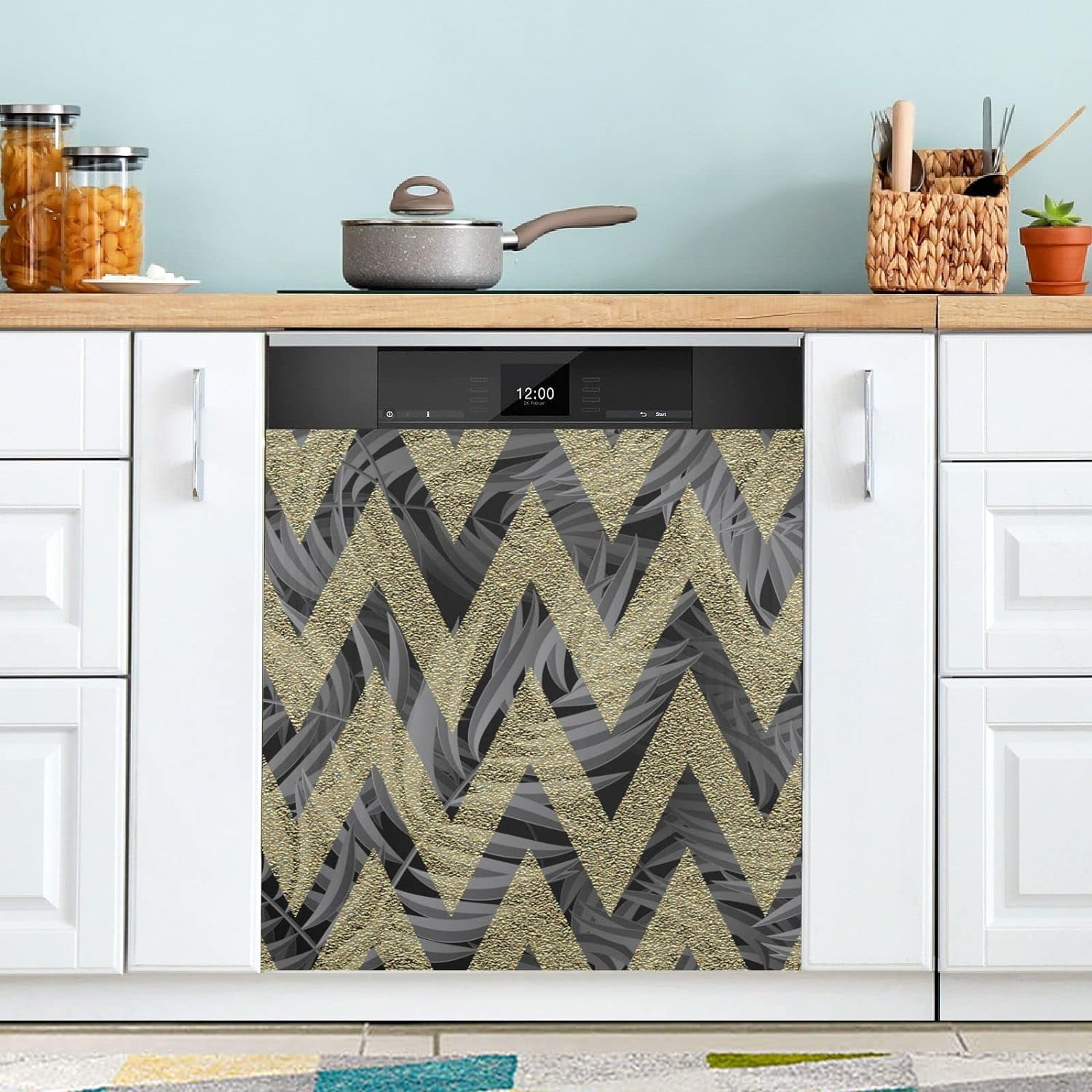 Front Dishwasher Magnet Sticker Cover Decorative Appliances Stickers ...