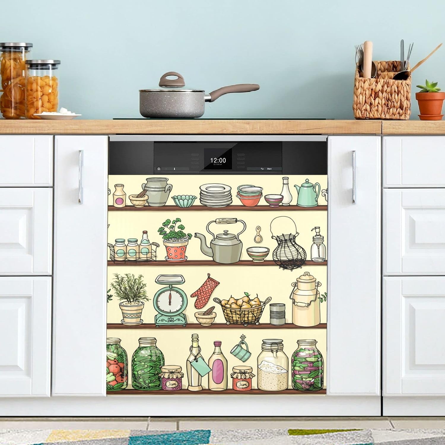 Front Dishwasher Magnet Sticker Cover Decorative Appliances Stickers ...