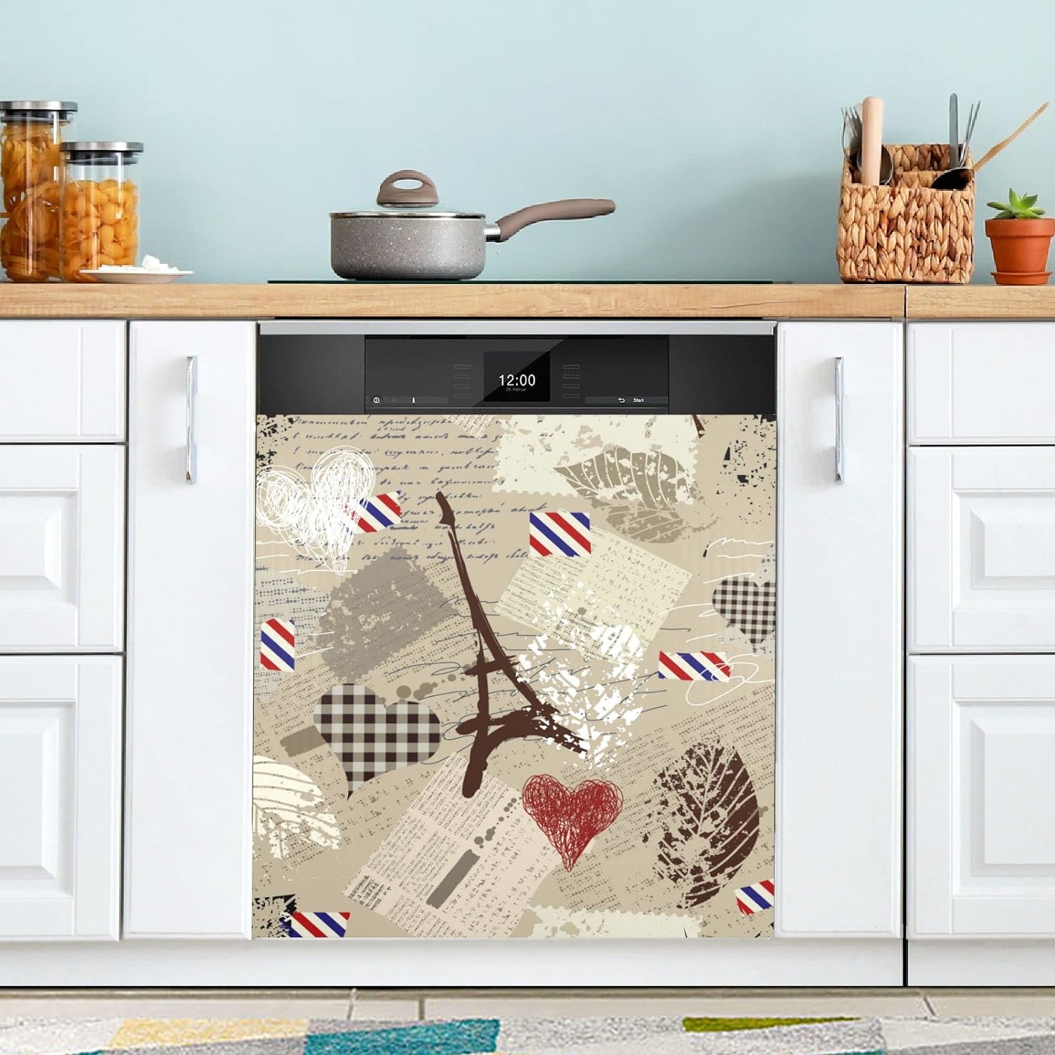 Front Dishwasher Magnet Sticker Cover Decorative Appliances Stickers ...