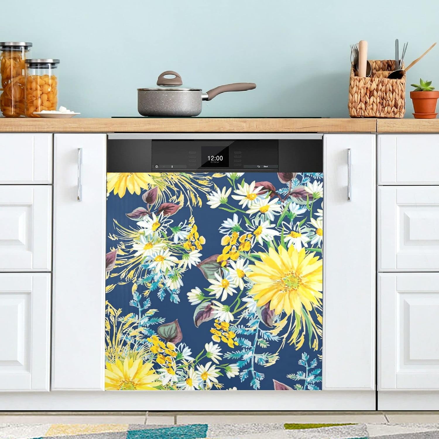 Front Dishwasher Magnet Sticker Cover Decorative Appliances Stickers ...