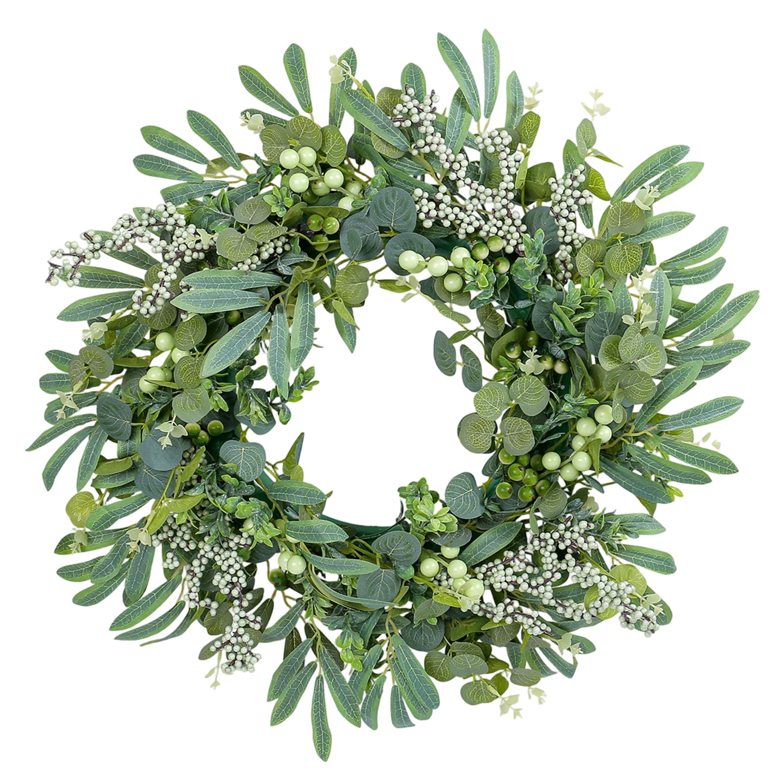 Front Door Artificial Greenery Wreath, Eucalyptus Leaf & Boxwood with ...