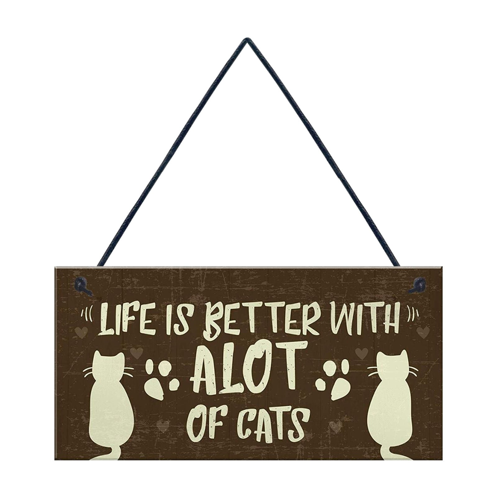 Front Door Decor Wooden Door Sign Cat Tag Rectangular Wood Decoration ...