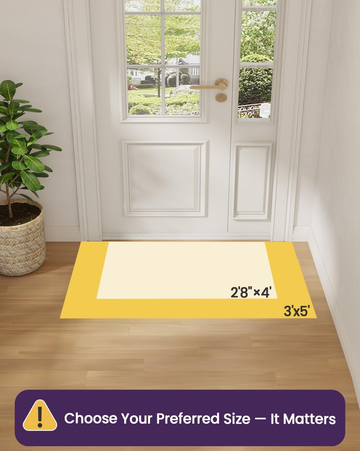 Front Door Entryway Mat Non Slip, 3x5 ft Large Washable Inside Entrance ...
