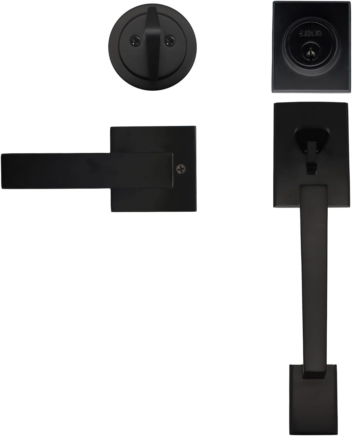 Front Door Handle Set with Deadbolt Lever, Reversible Exterior Door ...