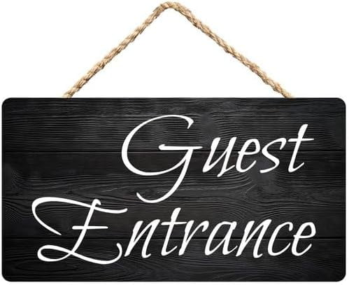 Front Door Home Signs - Guest Entrance - Rustic Wooden Hanging Sign ...