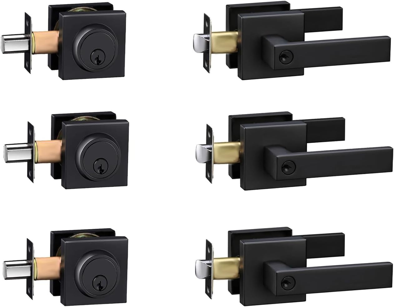 Front Door Lock Set with Deadbolt, Exterior Door Handle Set with ...