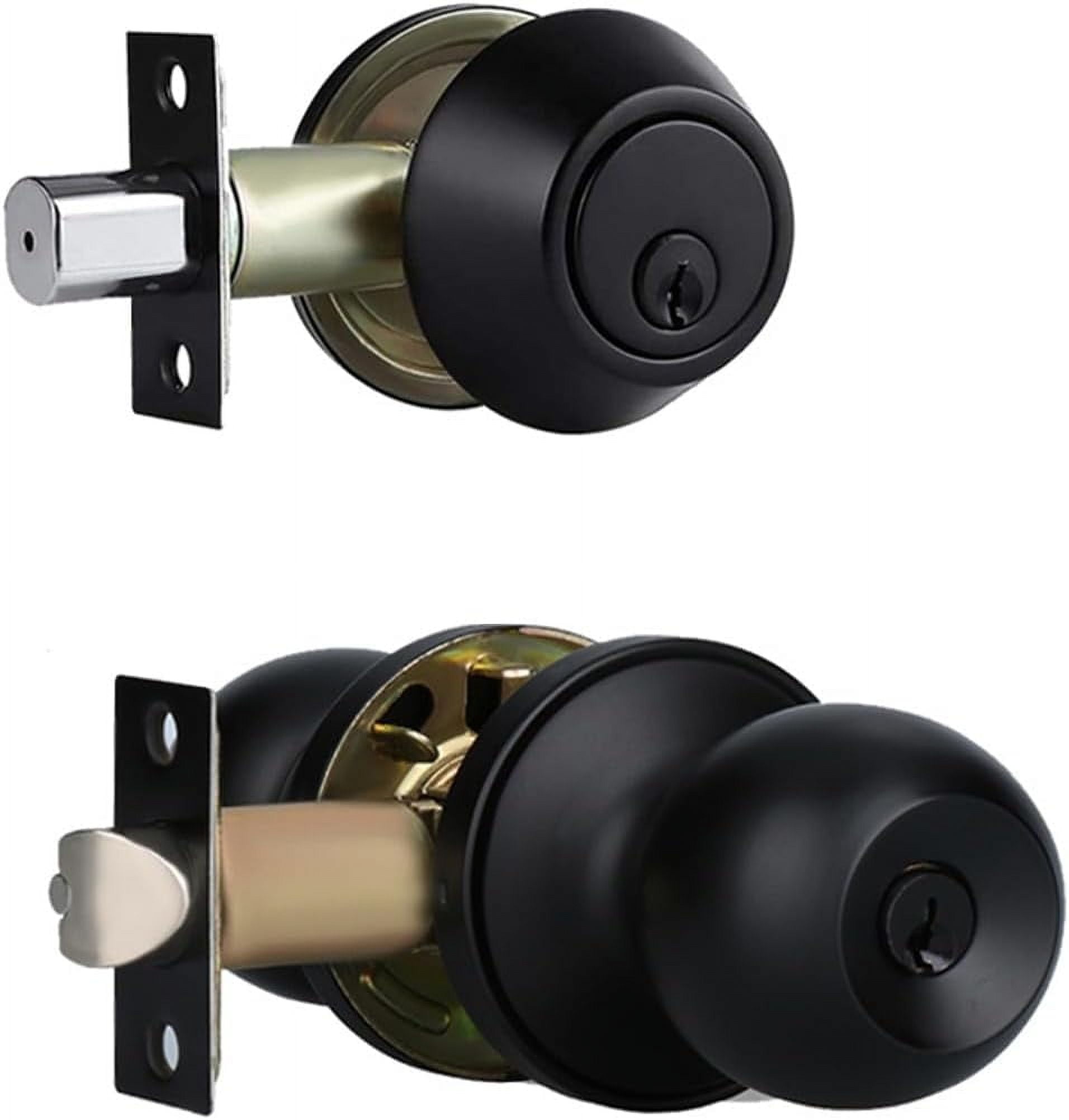 Front Door Lock Set Exterior Door Lock Set with Deadbolt, Single Cylinder Deadbolt Lock and Door ...