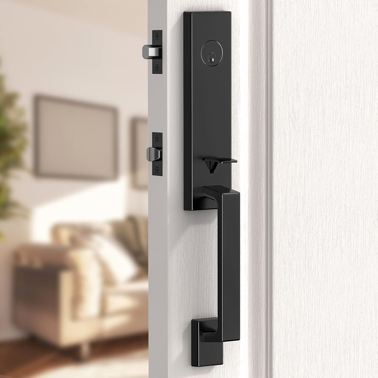 Front Door Lock Set, One Piece Front Entry Door Handle Set with ...