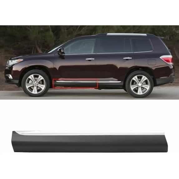 Front Door Lower Molding Trim Panel with Chrome Trim Fit for Highlander ...