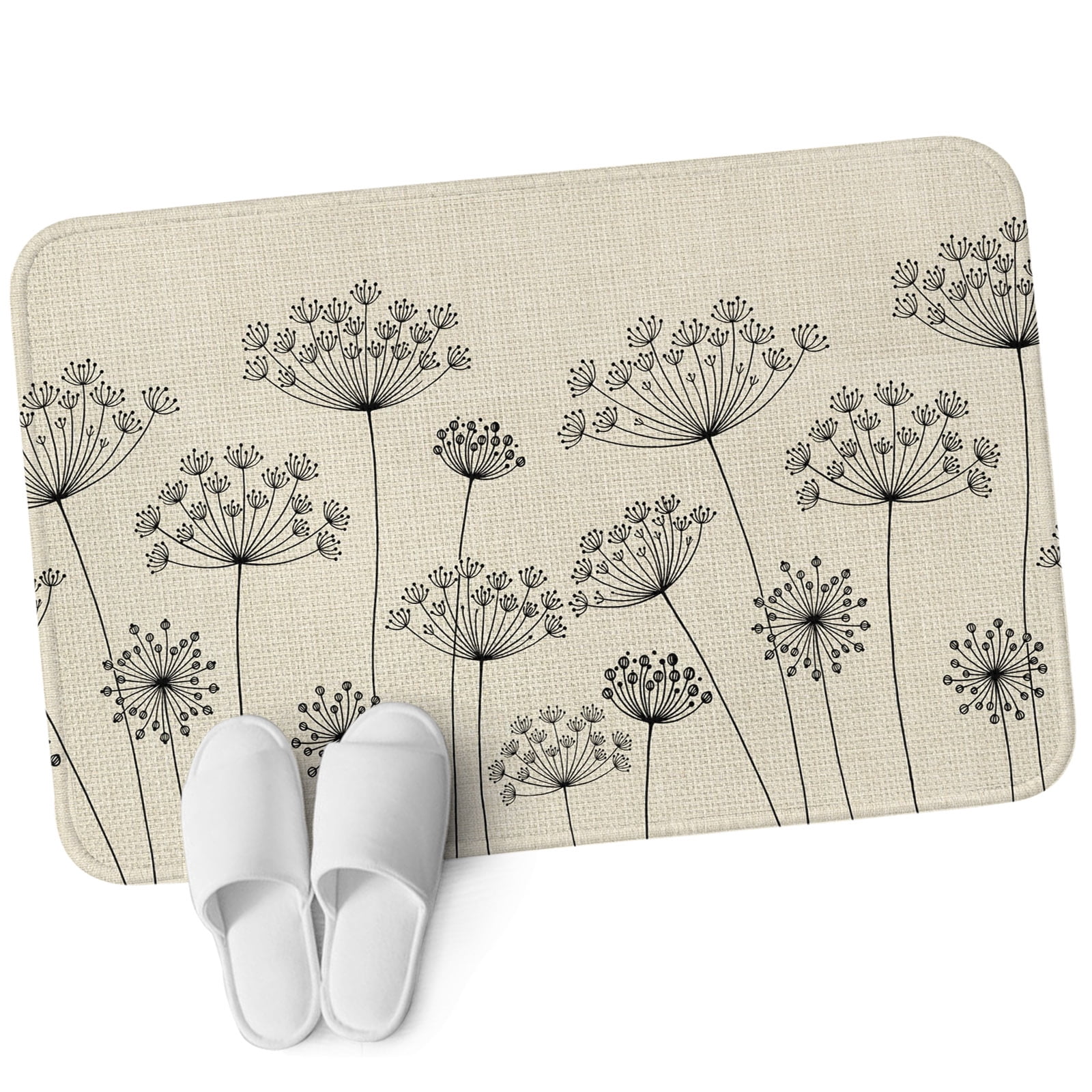 Front Door Mat 19.7"x31.5", Farmhouse Dandelion Non Slip Backing & Low ...
