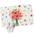Front Door Mat 19.7"x31.5", Spring Flowers Non Slip Backing & Low ...