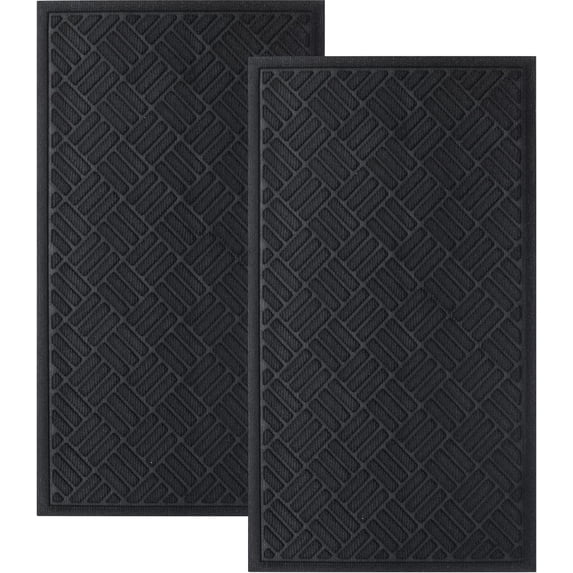 Front Door Mat 2 Indoor and Outdoor Welcome Mat, Absorbent and Drain ...