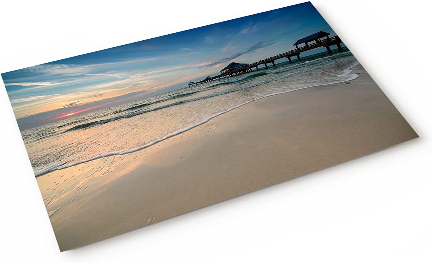 Front Door Mat, Beach Seascape Ocean Themed Blue Sea Water Waves Door ...