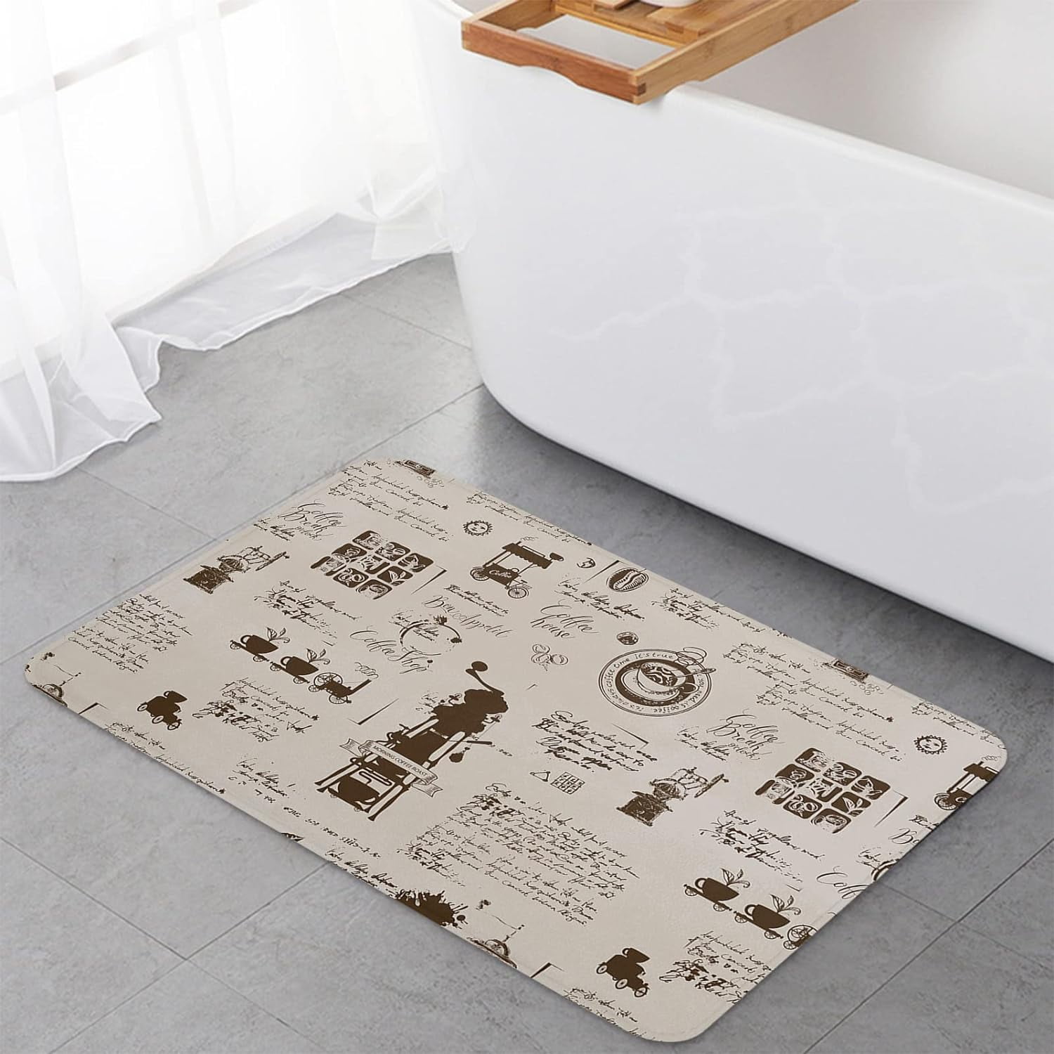 Front Door Mat Coffee Theme Coffee Grinder Pattern Vintage Style ...