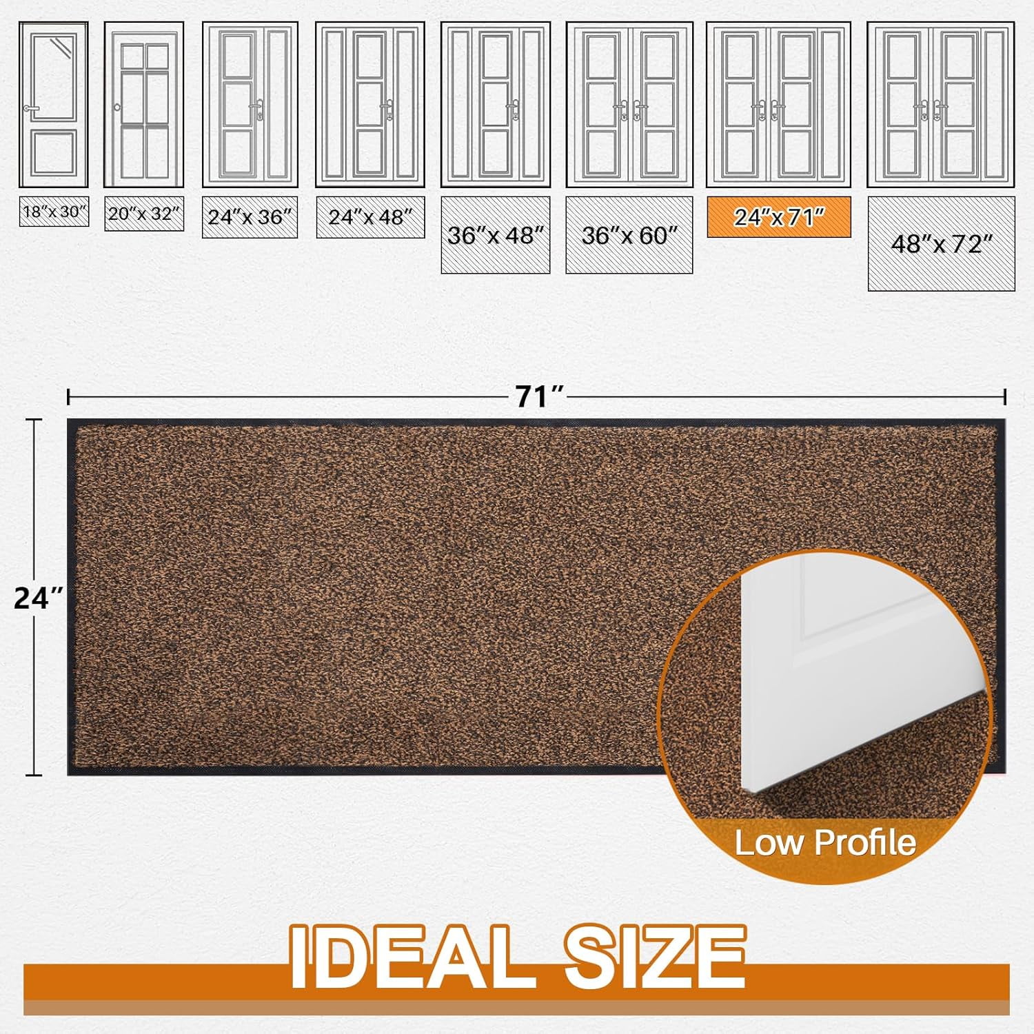 Front Door Mat, Dirt Trapper Welcome Mat for Outdoor Indoor, Non-Slip ...