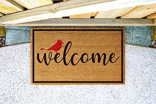 Front Door Mat Funny Cardinal Welcome Doormat Welcome Doormat with Red ...