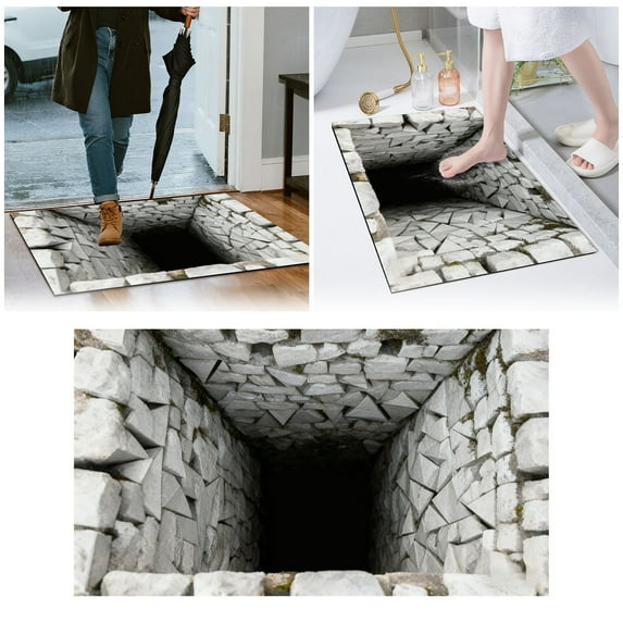 Front Door Mat for Home - Non Entrance Rug 40x60cm with 3D Optical Trap ...