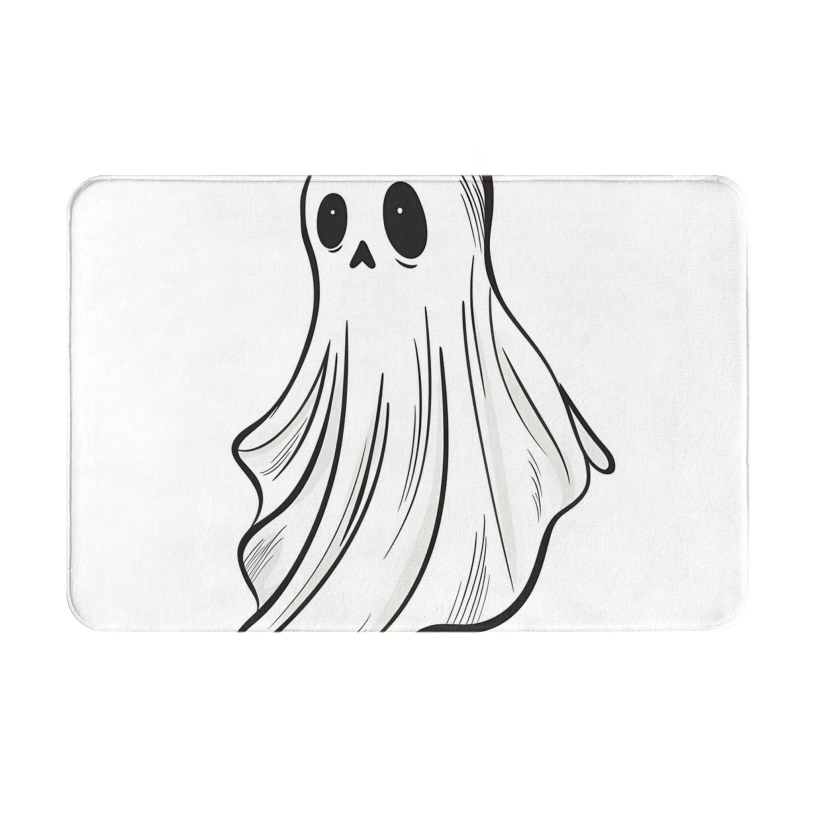 Front Door Mat Indoor Entrance - Cute Ghost Simple Drawing 16x24 Non ...