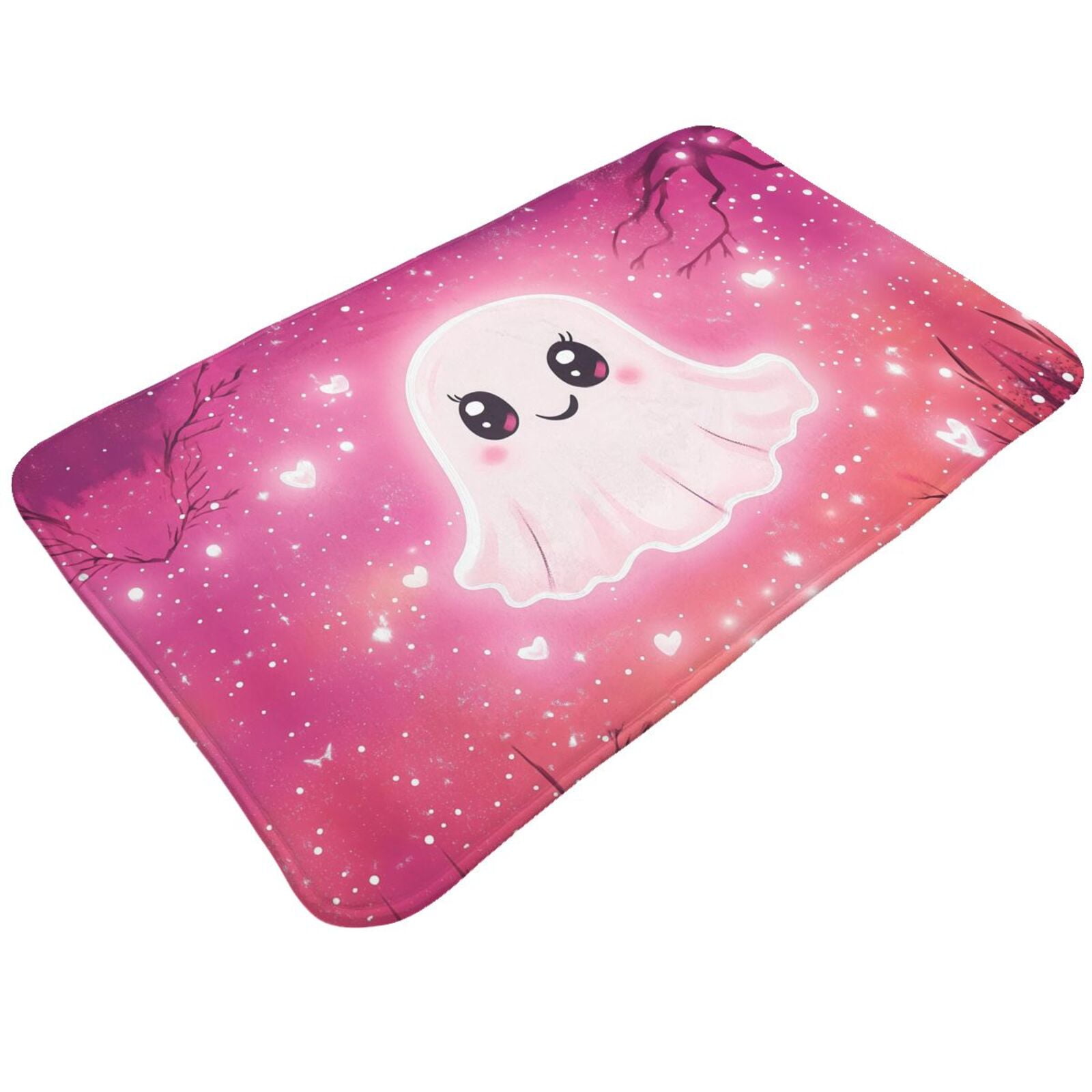 Front Door Mat Indoor Entrance - Halloween Pink Cute Ghost C 20x31.5 ...