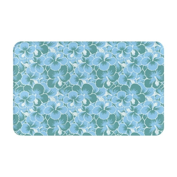 Front Door Mat Indoor Entrance, Lightblue Flower 31.5x20 Non-Slip ...
