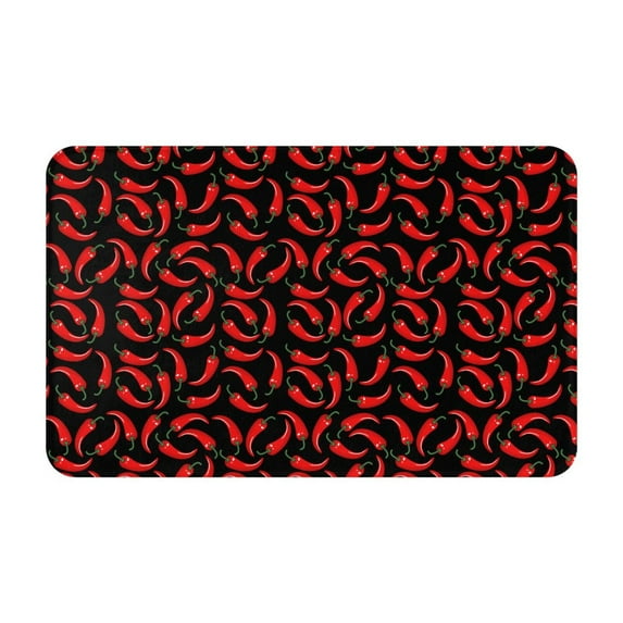 Front Door Mat Indoor Entrance, Red Chili Pepper Black 31.5x20 Non-Slip ...