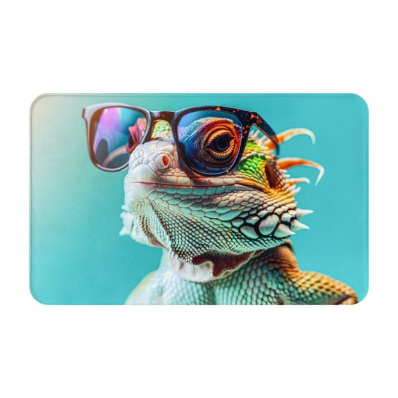 Stylish Sunglasses Iguana Front Door Mat Indoor Entrance, 31.5x20 Non ...