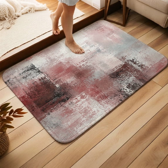 Front Door Mat Indoor Outdoor,Abstract Red Heavy Duty Absorbent Doormat ...