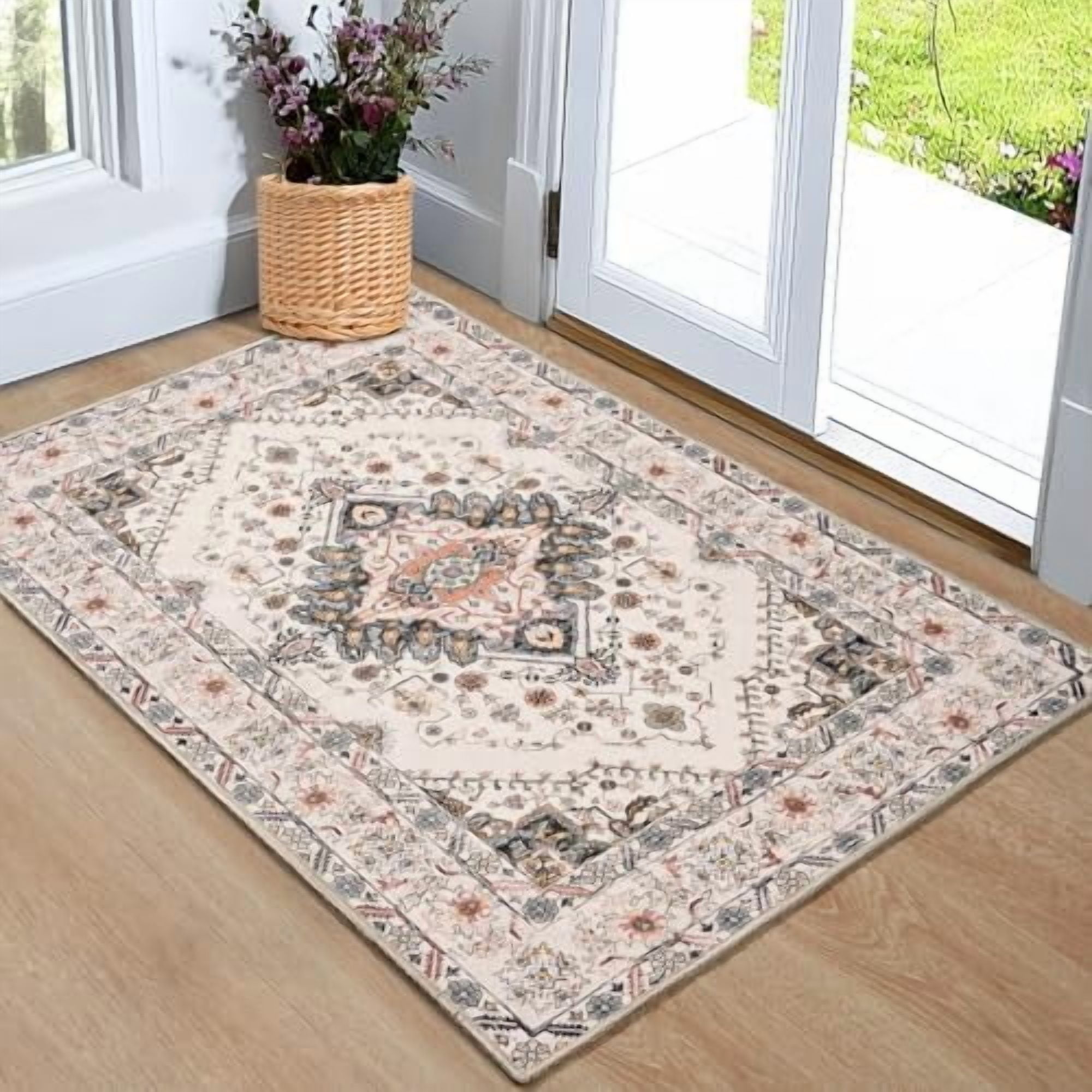 Front Door Mat Indoor Outdoor Entrance,2x3 Small Beige Area Rugs ...