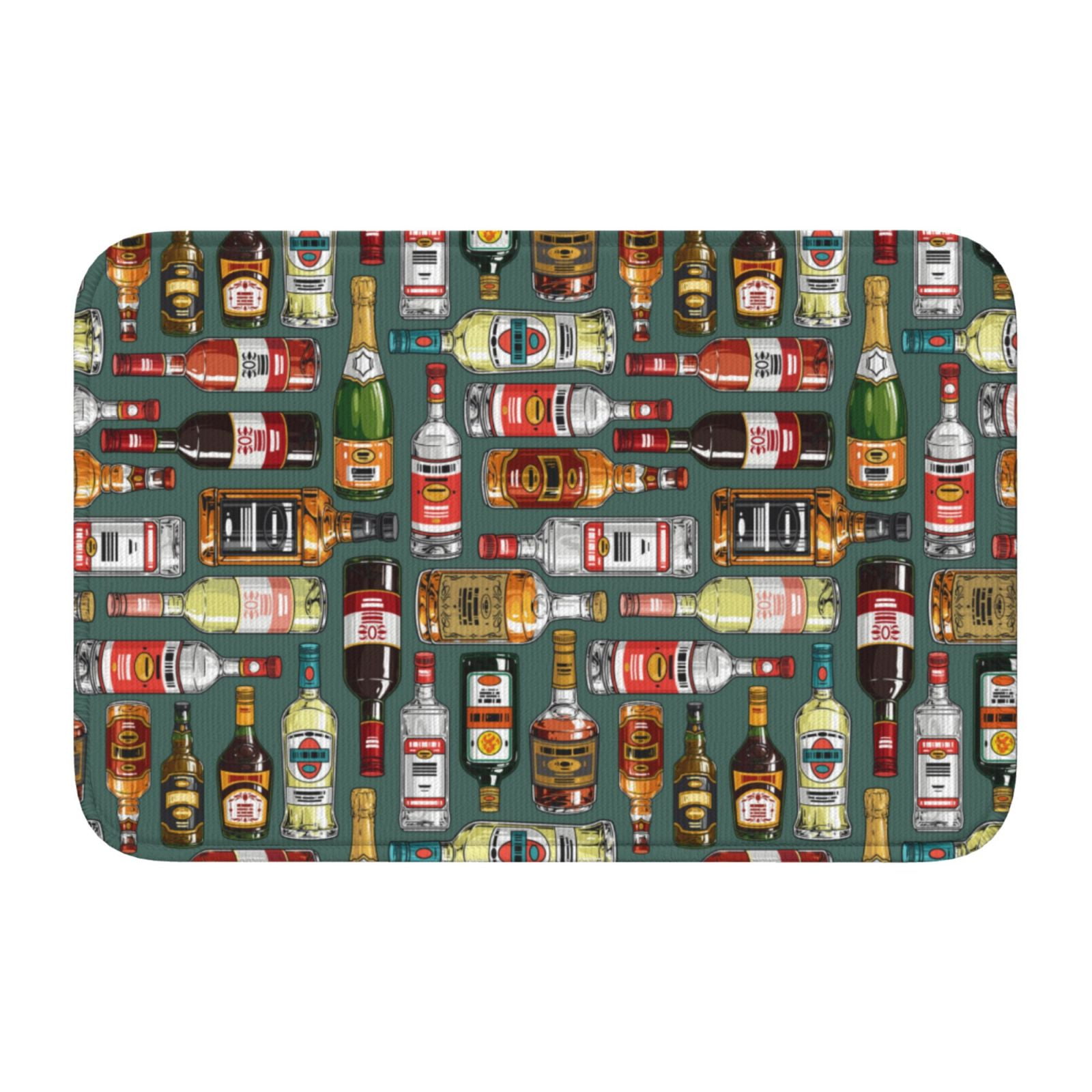 Front Door Mat Indoor/Outdoor Entrance - Alcohol Bottles 15.7x23.6 Non ...