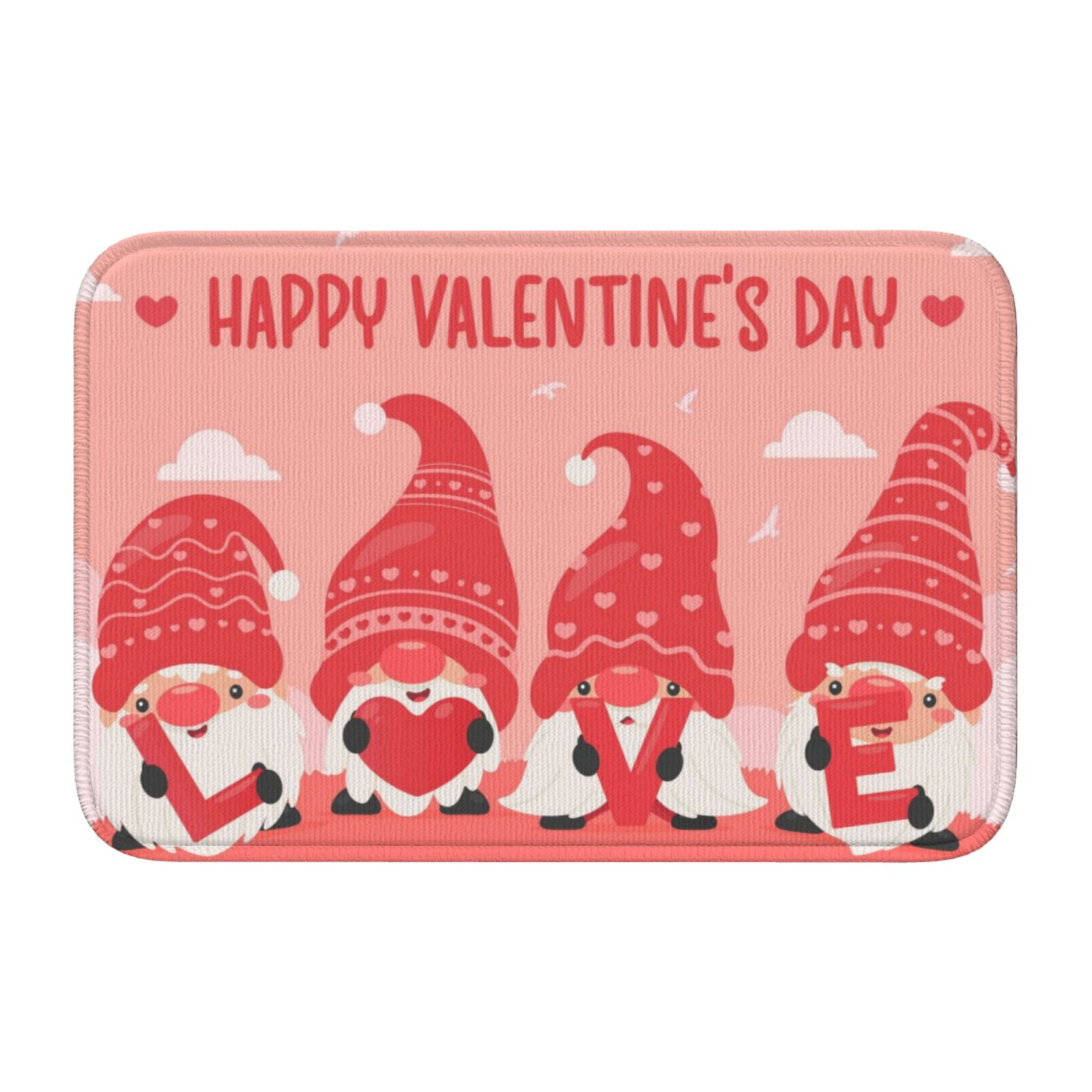 Front Door Mat Indoor/Outdoor Entrance - Gnomes Hold The Letters LOVE ...