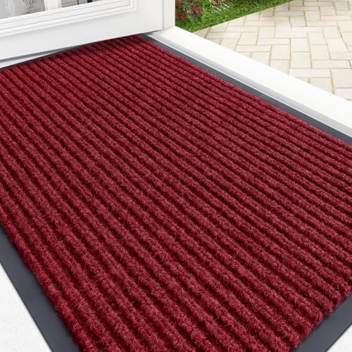 Front Door Mat Indoor Outdoor Entrance, Waterproof Heavy Duty Doormat ...