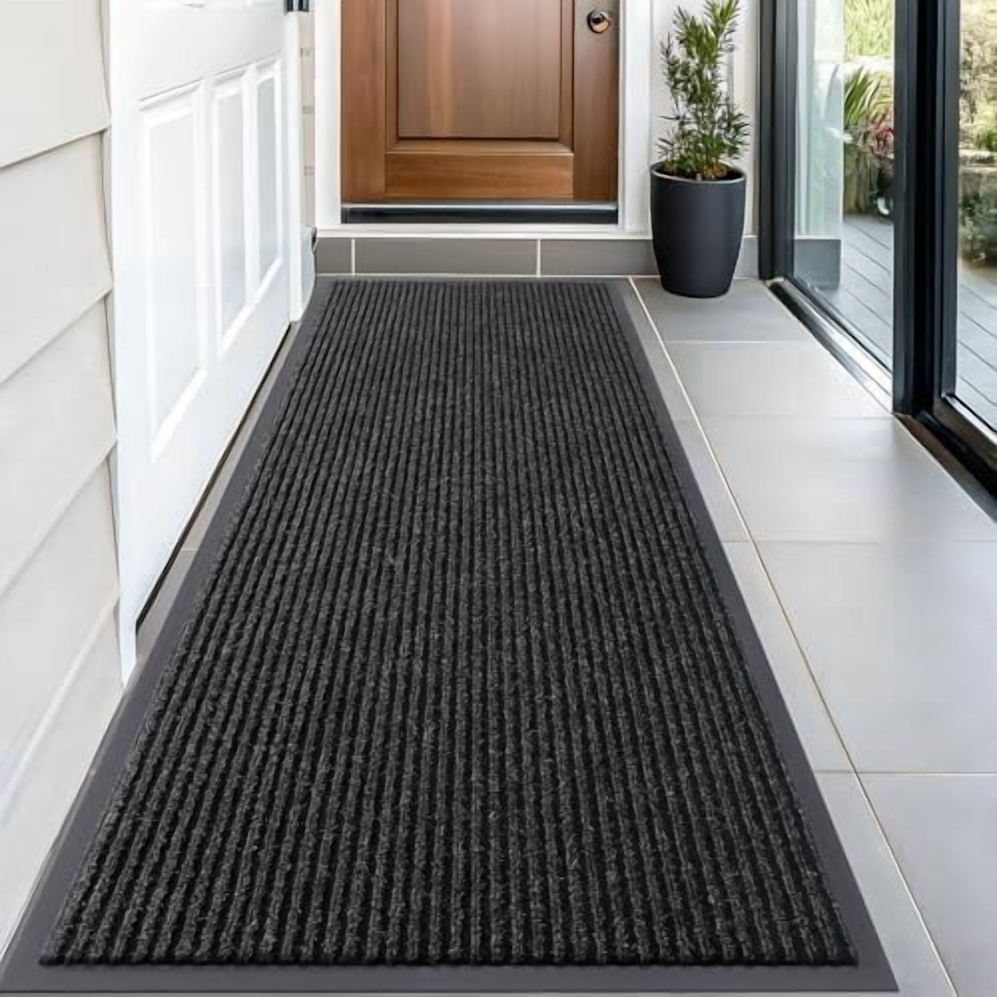 Front Door Mat Indoor Outdoor Entrance, Waterproof Heavy Duty Doormat ...