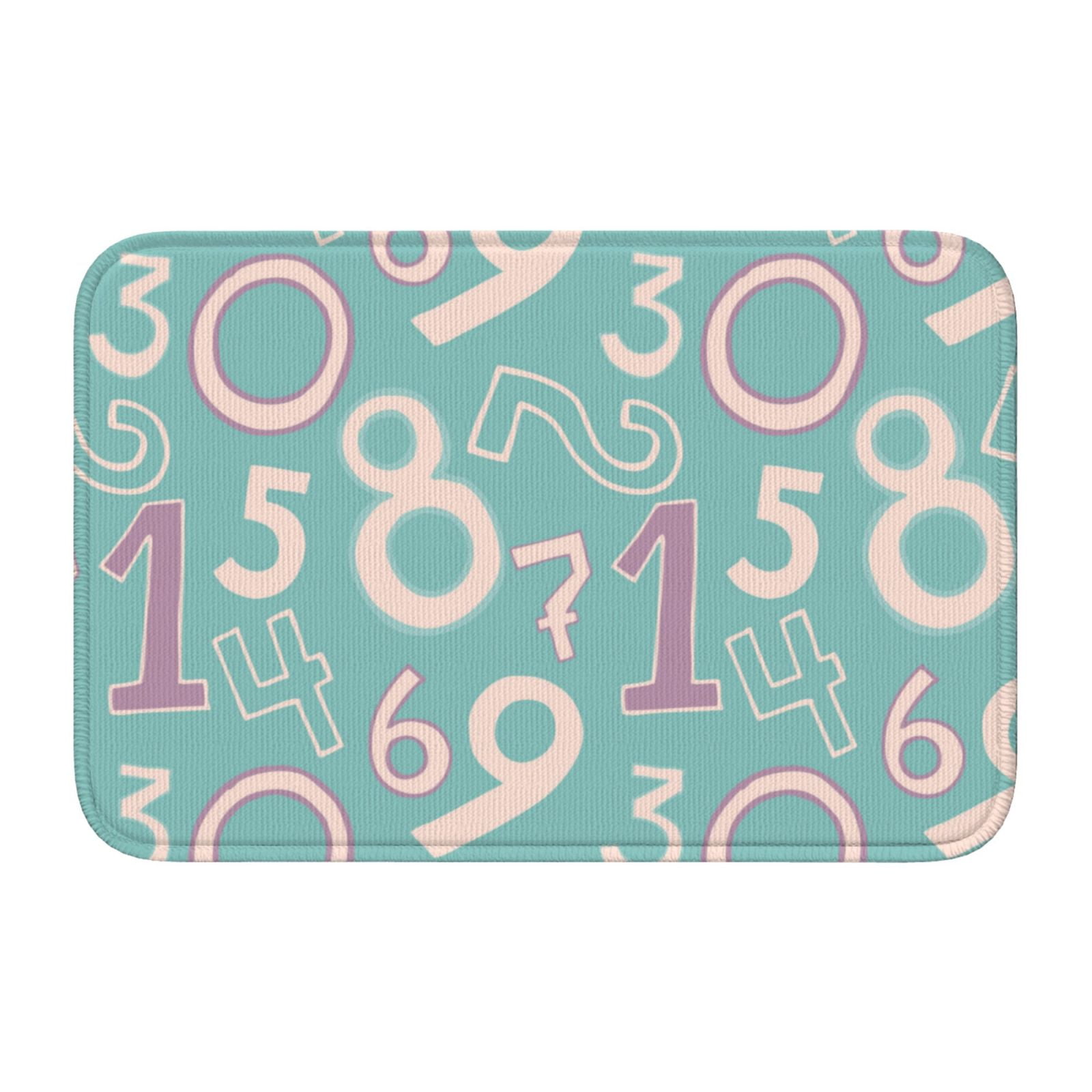 Front Door Mat Indoor/Outdoor Entrance - green math numbers 15.7x23.6 ...