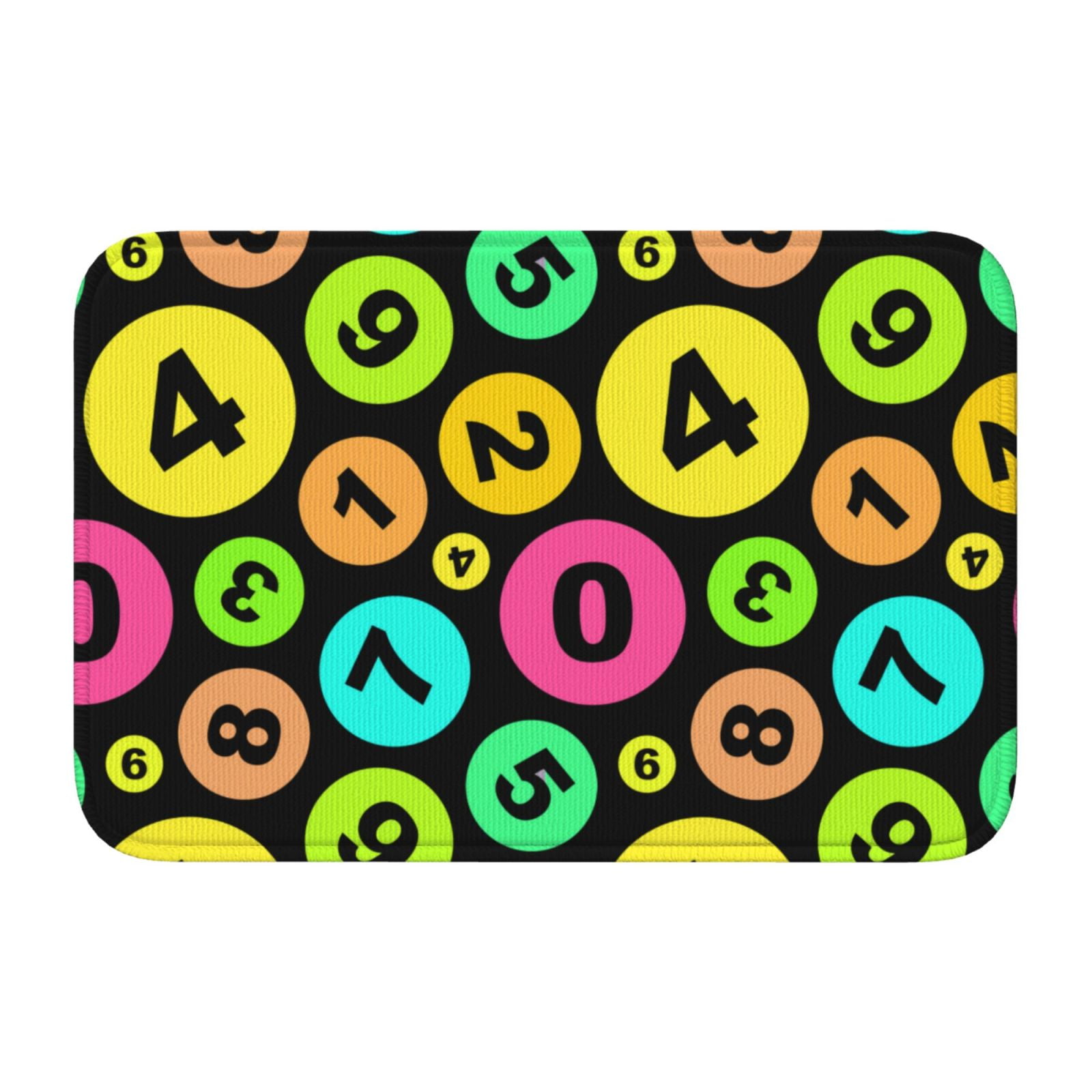 Front Door Mat Indoor/Outdoor Entrance - number colorful Math Print 15 ...