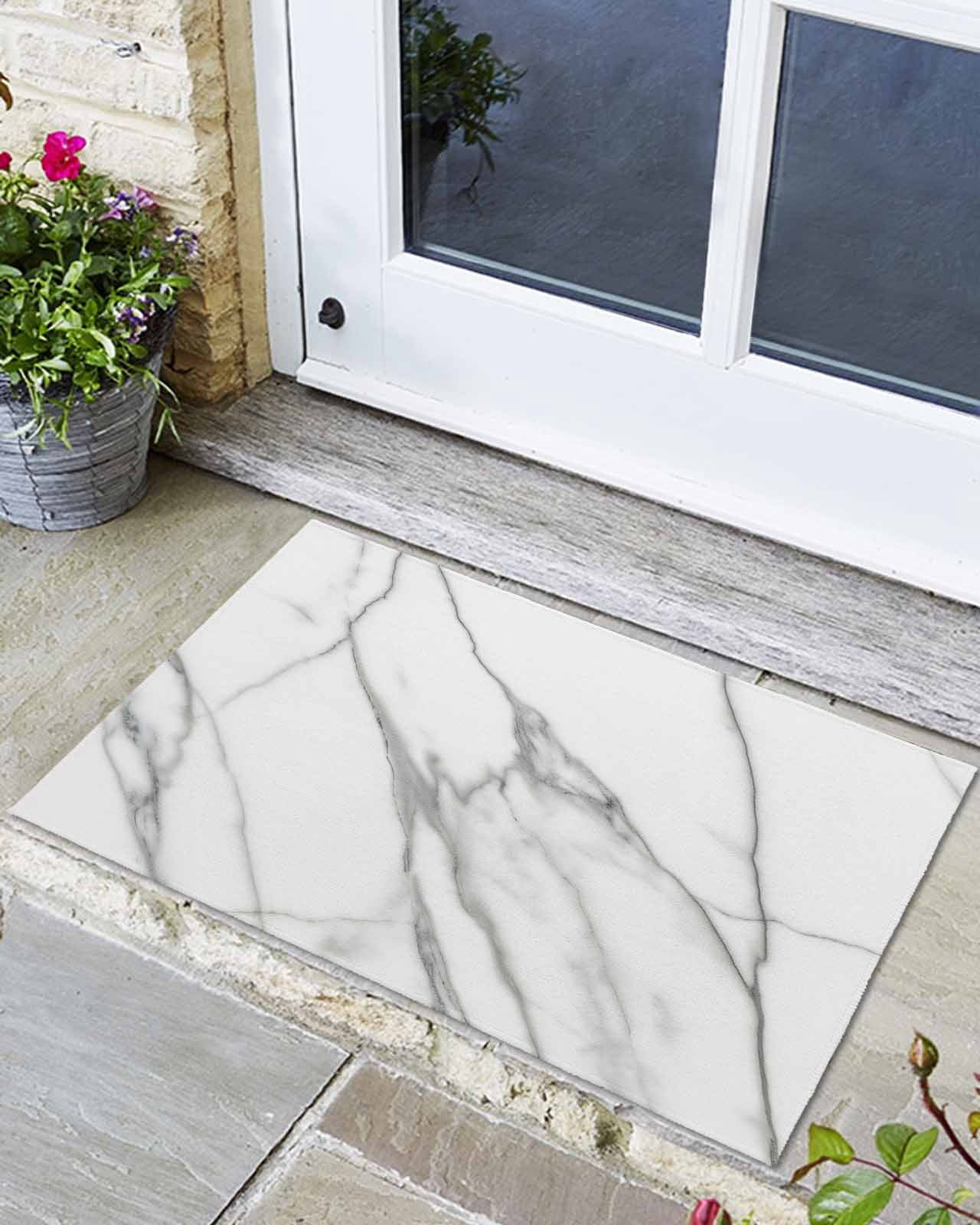Front Door Mat Indoor Outdoor Modern Marble Texture Art Non-Slip ...
