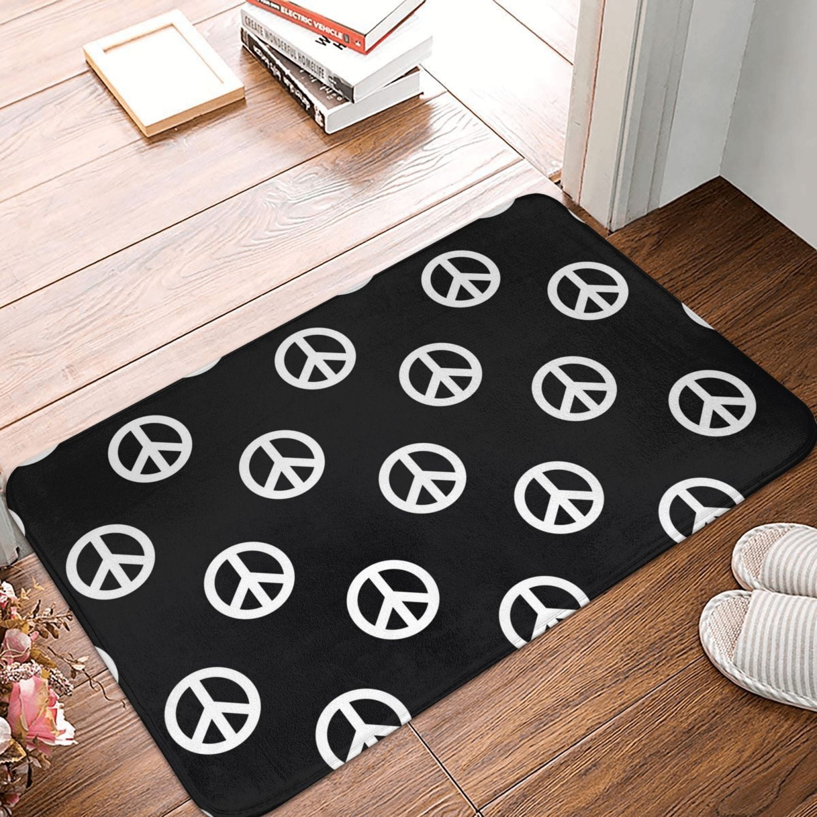 Front Door Mat Indoor Outdoor Outside Entrance - 16*24in Washable Peace ...