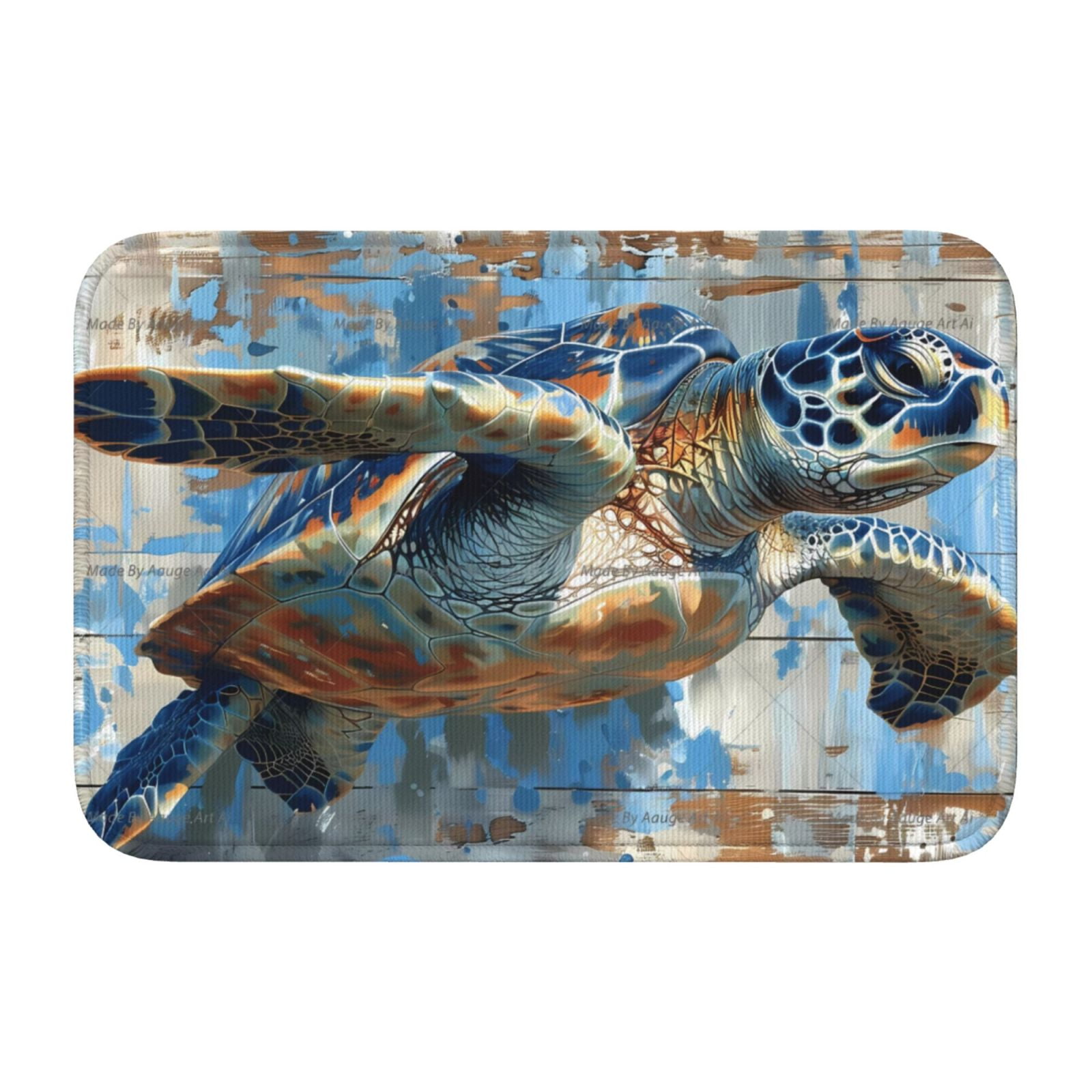 Front Door Mat Indoor Outdoor Outside Entrance - Abstract Sea Turtle 16 ...