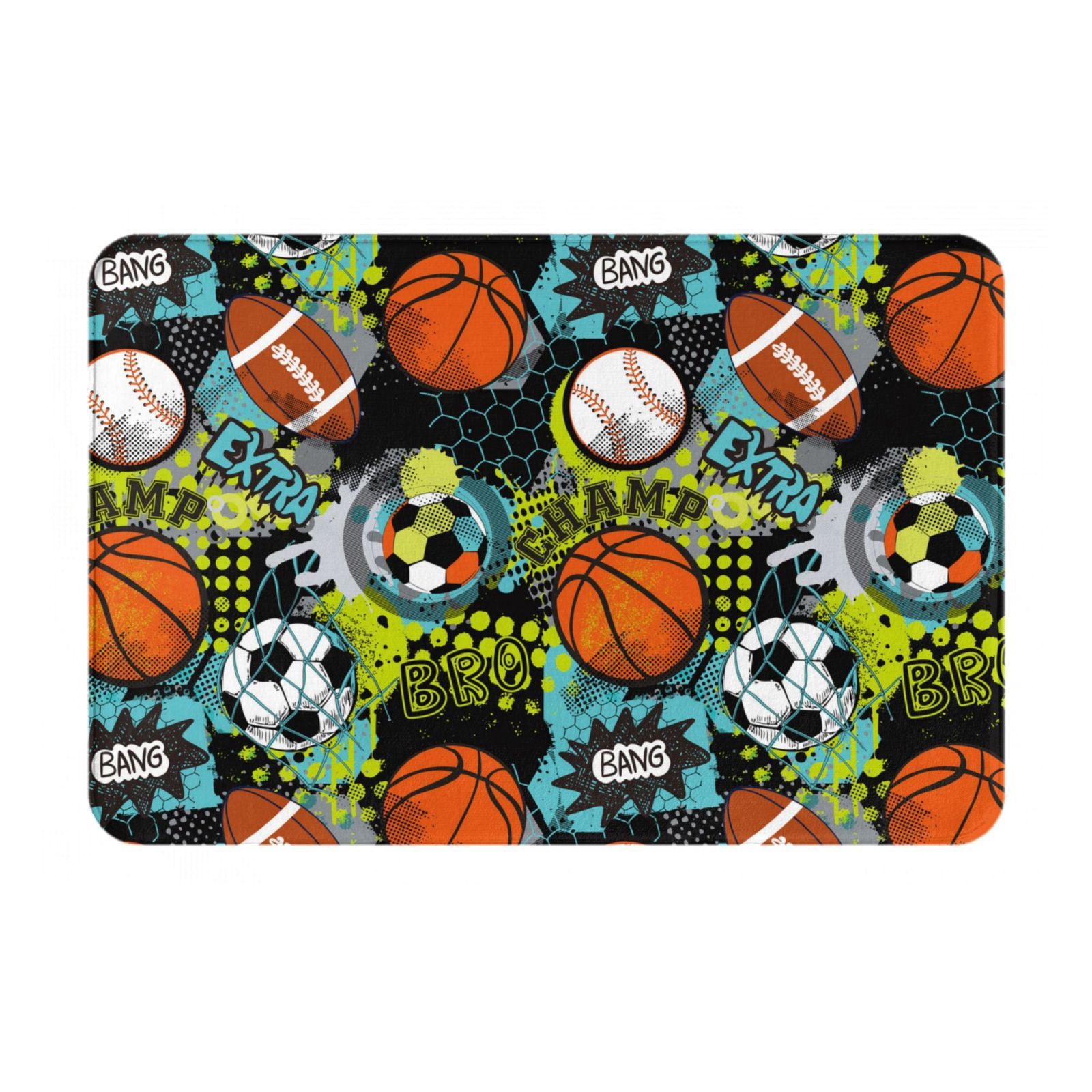 Front Door Mat Indoor Outdoor Outside Entrance - Balls 16*24in Washable ...