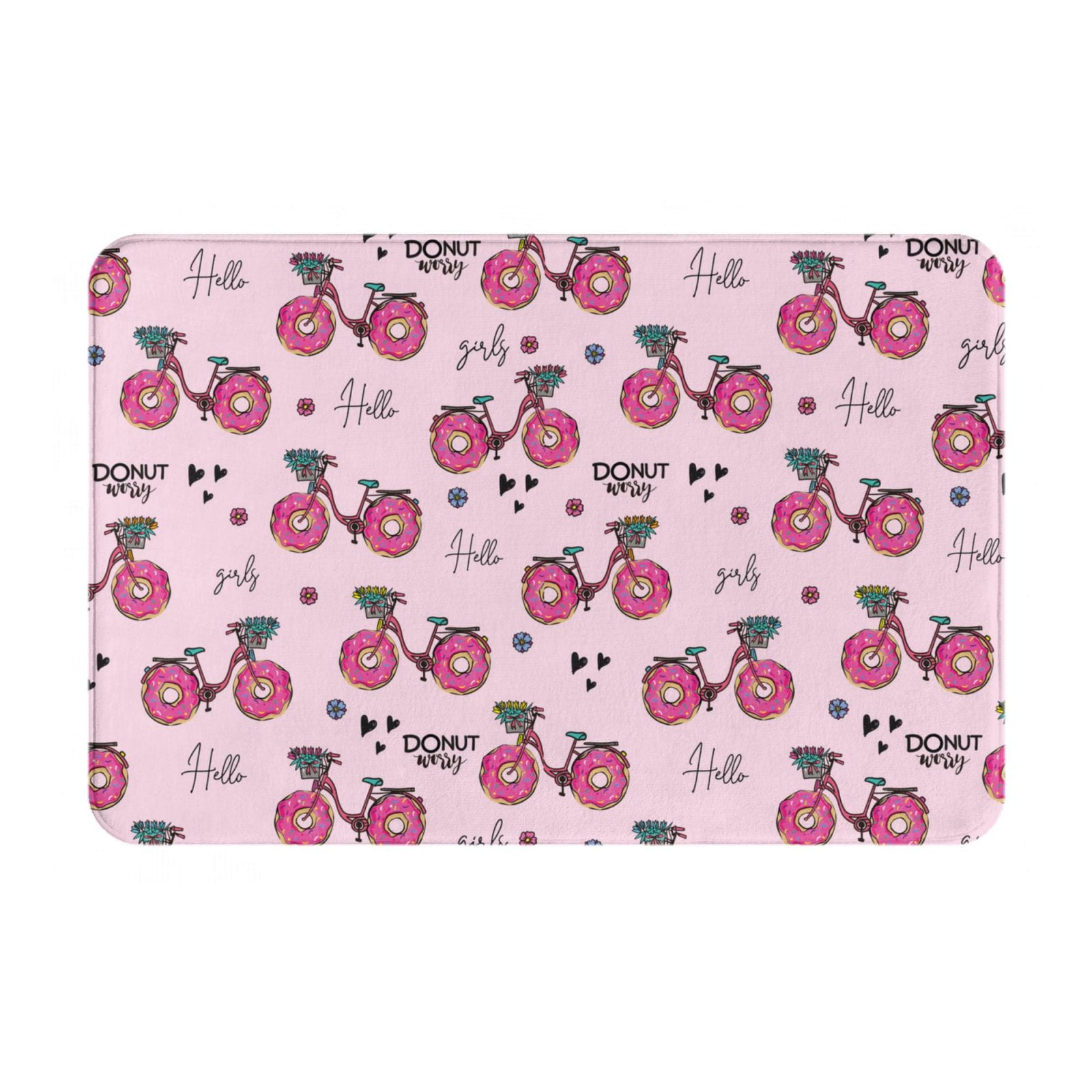 Front Door Mat Indoor Outdoor Outside Entrance - Bike with Donut Wheels ...