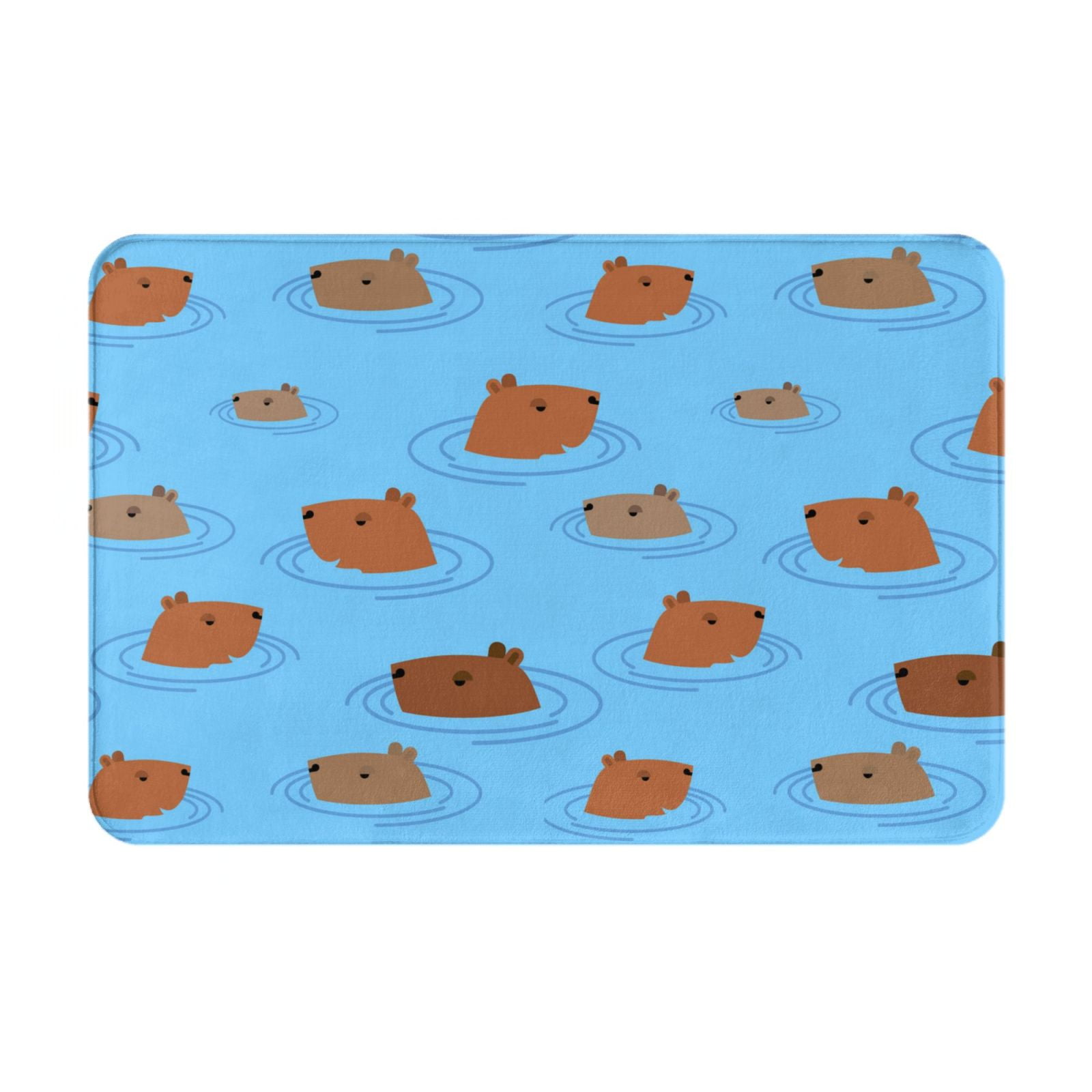 Front Door Mat Indoor Outdoor Outside Entrance - Capybaras Blue 16*24in ...