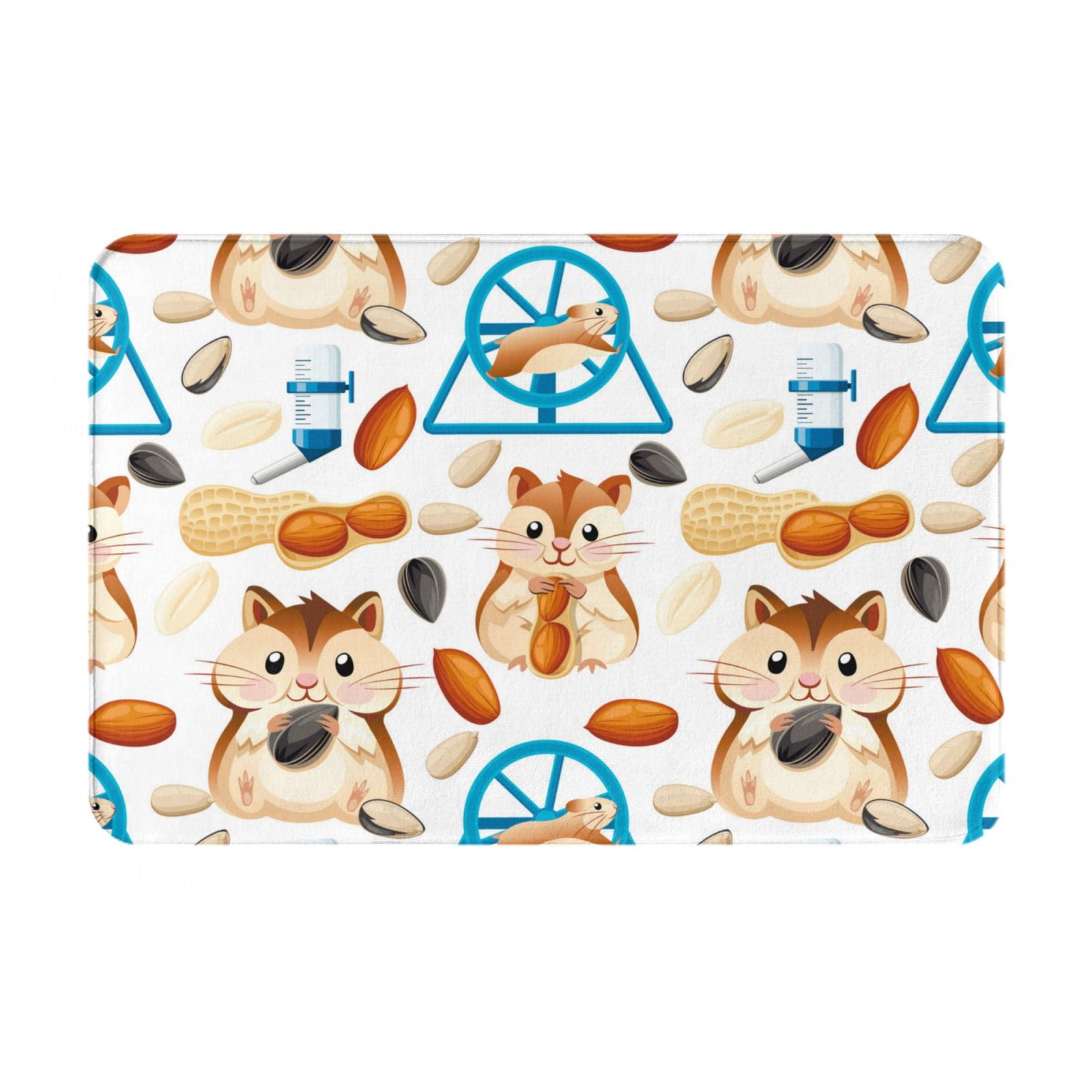 Front Door Mat Indoor Outdoor Outside Entrance - Cartoon Cute Hamster ...