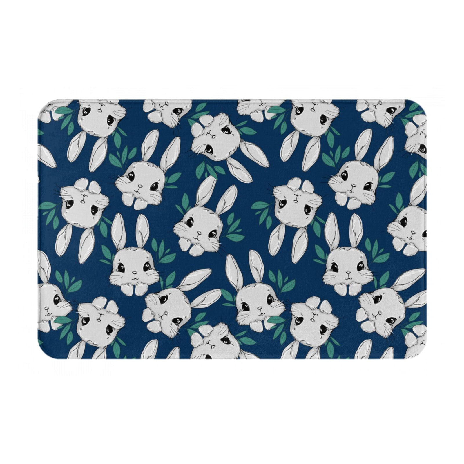 Front Door Mat Indoor Outdoor Outside Entrance - Cartoon Cute Rabbit ...