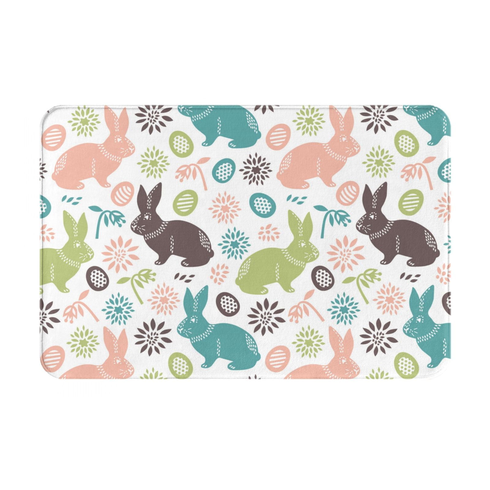 Front Door Mat Indoor Outdoor Outside Entrance - Classic Cute Rabbit ...