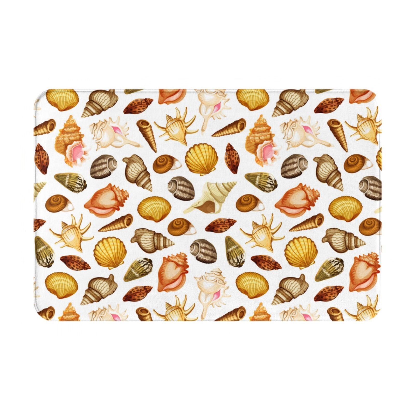 Front Door Mat Indoor Outdoor Outside Entrance - Conch Shells Print No ...