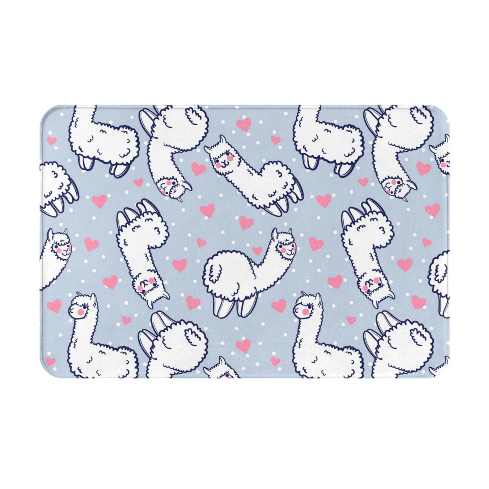 Front Door Mat Indoor Outdoor Outside Entrance - Cute Cartoon Alpaca ...